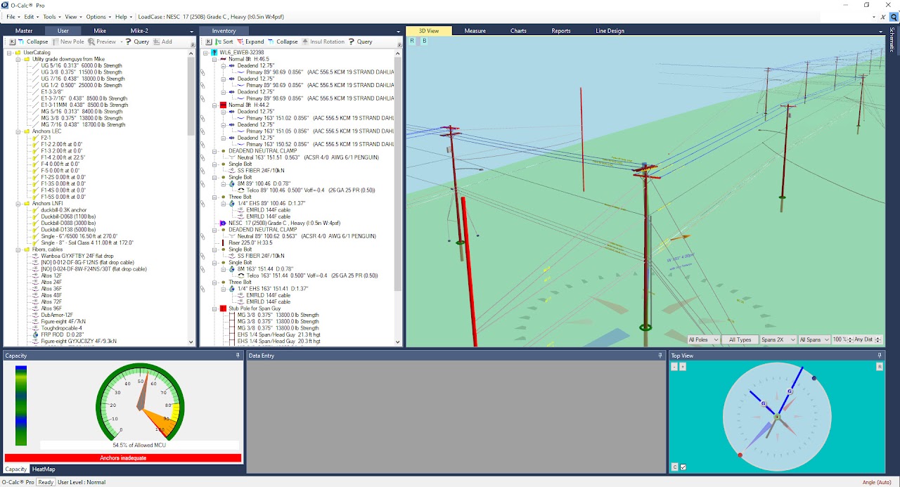 Fiber network splicing and utility pole loading analysis - splice.me