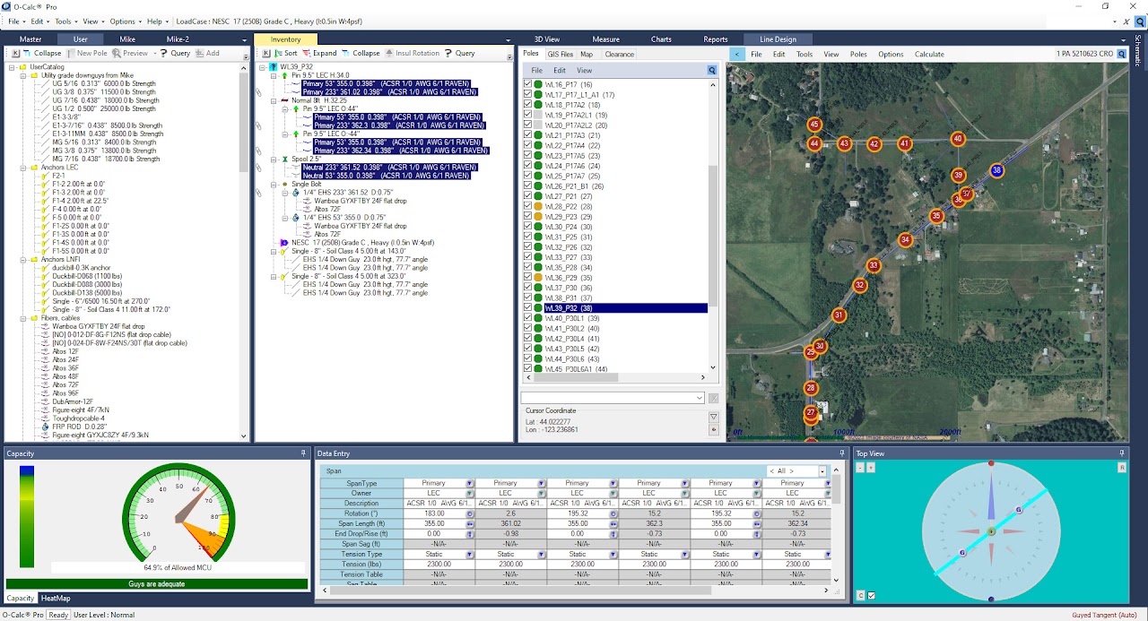 Fiber network splicing and utility pole loading analysis - splice.me